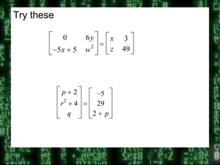 Introduction to Matrices | PPT
