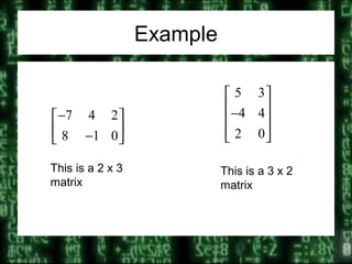 Introduction to Matrices | PPT