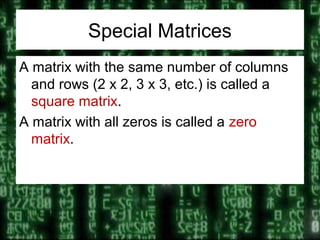 Introduction to Matrices | PPT