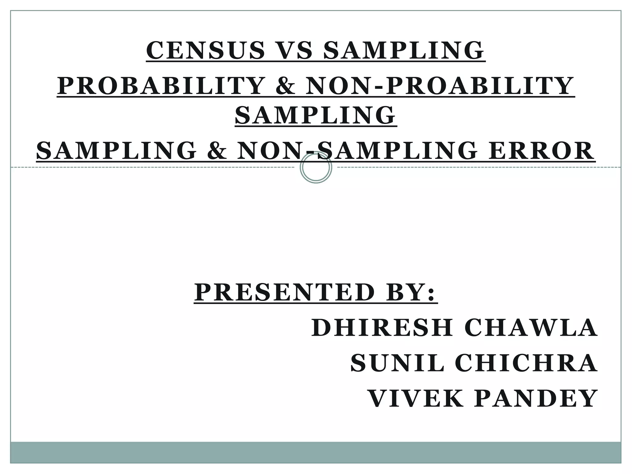 Census vs sampling | PPTX
