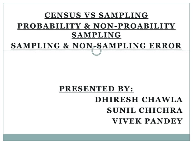 Census vs sampling | PPTX