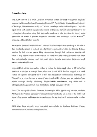 Seminar Report On ACD i.e. Anti collision Devices by Tarun khnaeja ...