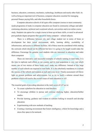 COMPUTER AWARENESS PROGRAMME IN RURAL AREAS | PDF