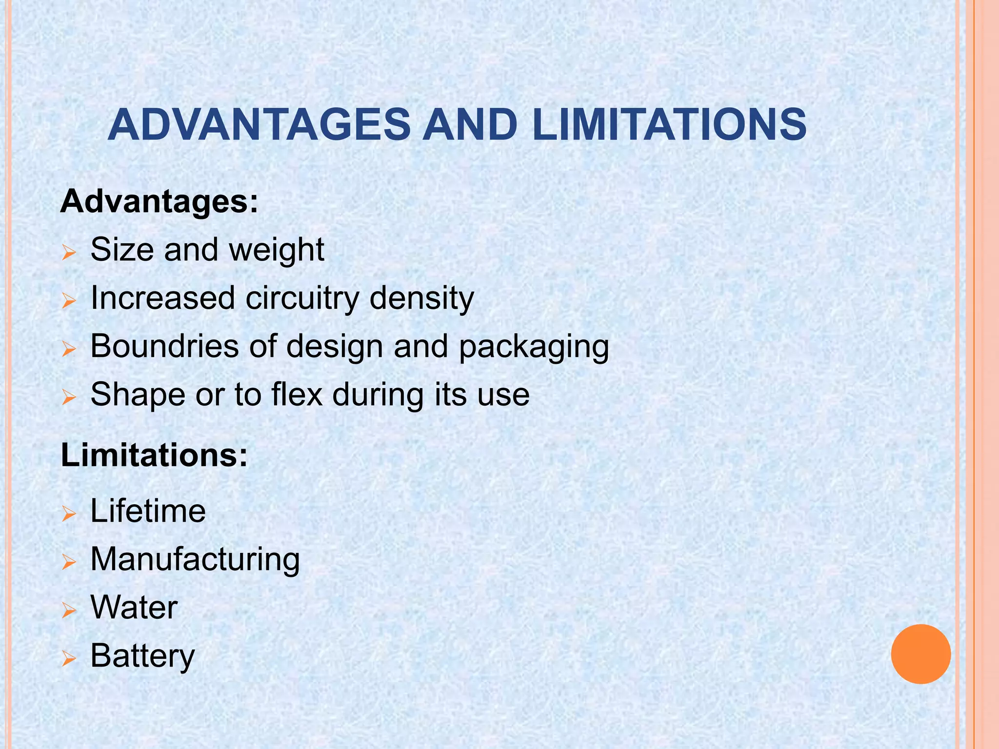 Presentation on FLEXIBLE ELECTRONICS..... | PPTX