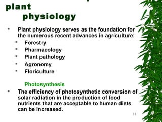 Introduction to principles of plant physiology | PPT