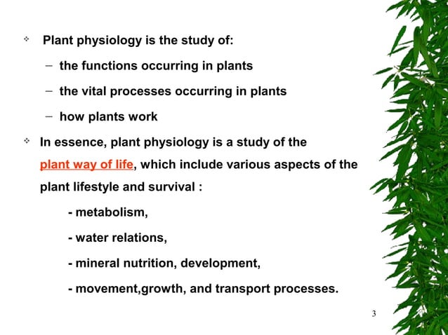 Introduction to principles of plant physiology | PPT | Agriculture ...