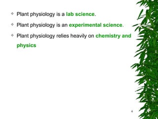 Introduction to principles of plant physiology | PPT