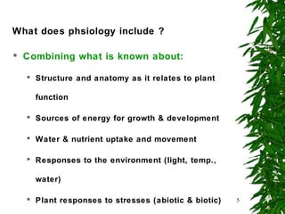 Introduction to principles of plant physiology | PPT
