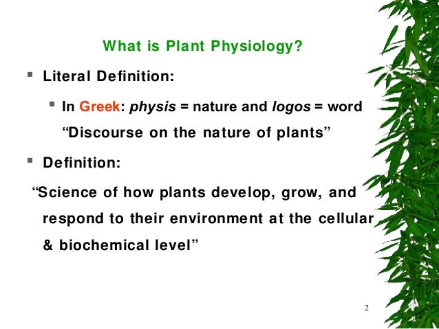 Introduction To Principles Of Plant Physiology Introduction To Principles Of Plant Physiology