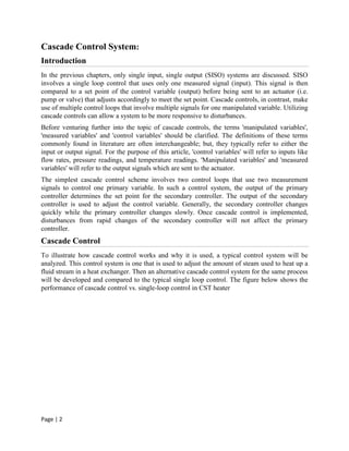 cascade and ratio control word doc | DOCX