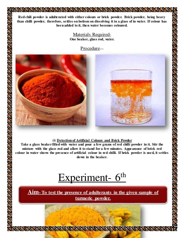 Adulteration of food