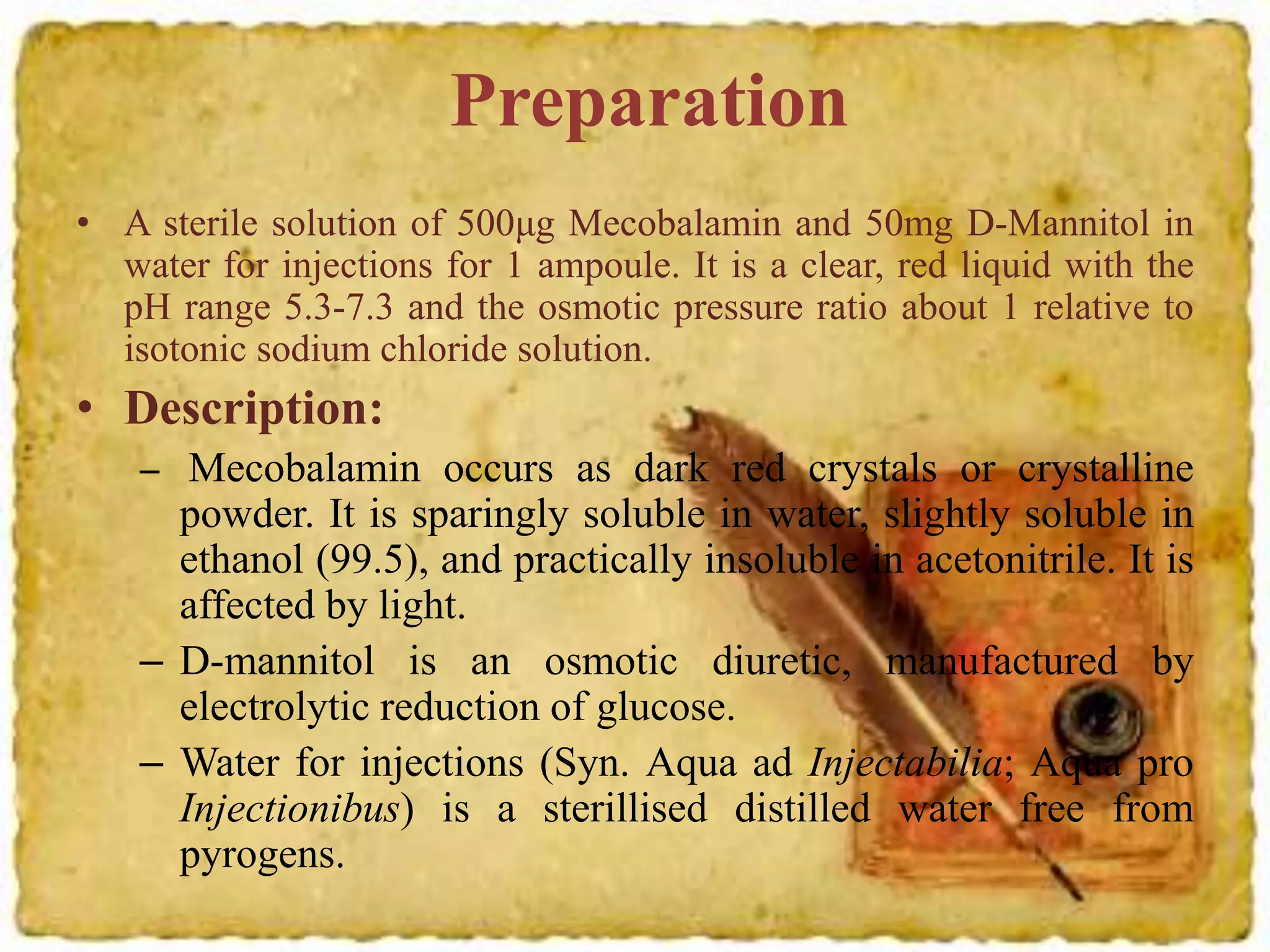 B12(methylcobalamin) injection | PPTX