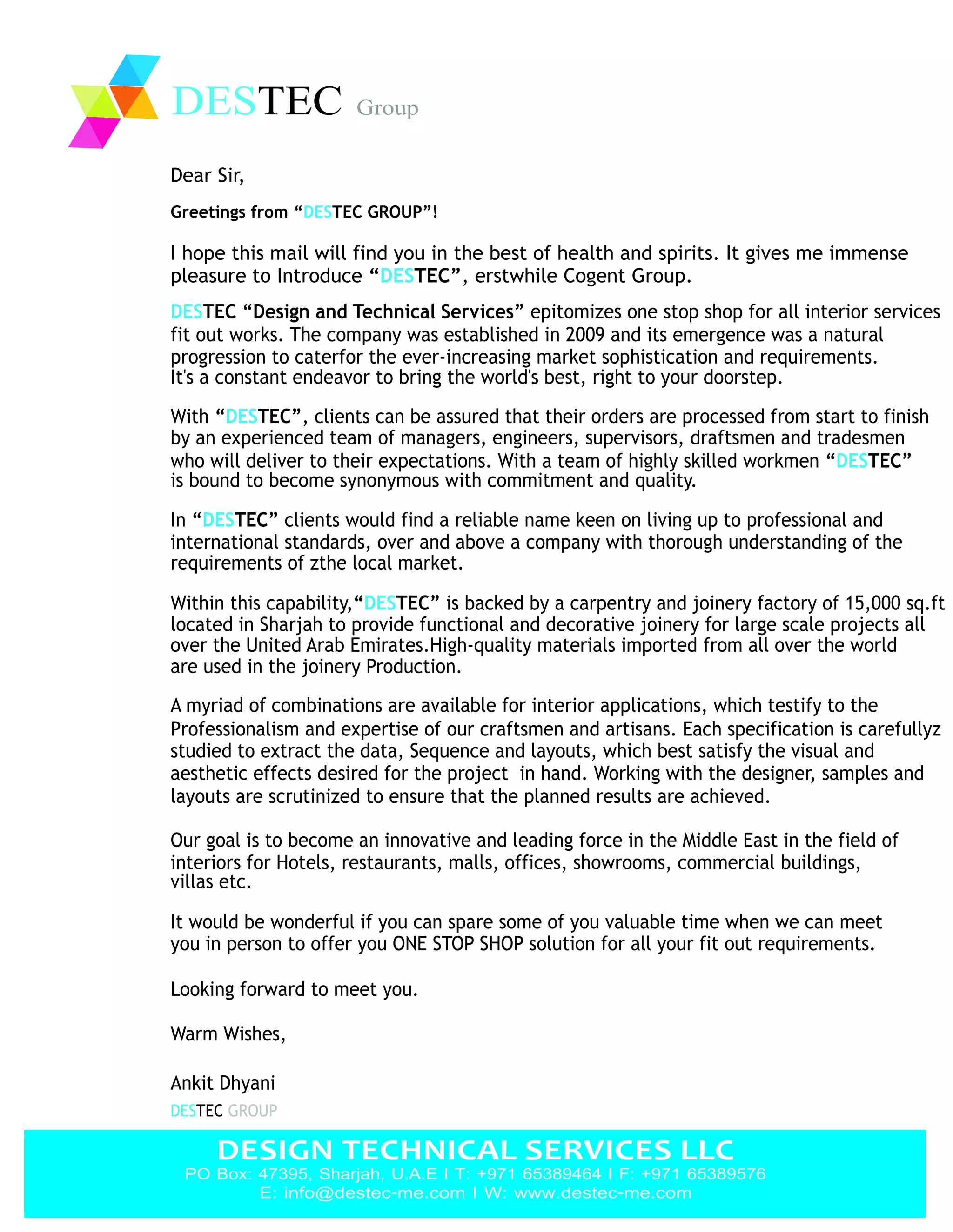Destec Group Introduction | PDF