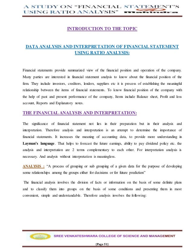 A FINANCIAL STATEMENT USING RATIO ANALYSIS AT MAHINDRA AND MAHINDRA L…