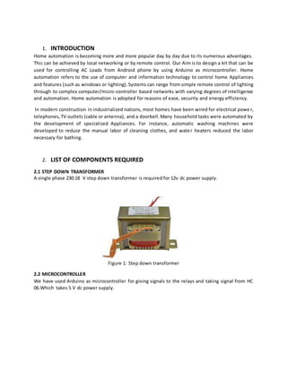 HOME AUTOMATION USING ARDUINO | DOCX | Home Appliances | Home & Garden