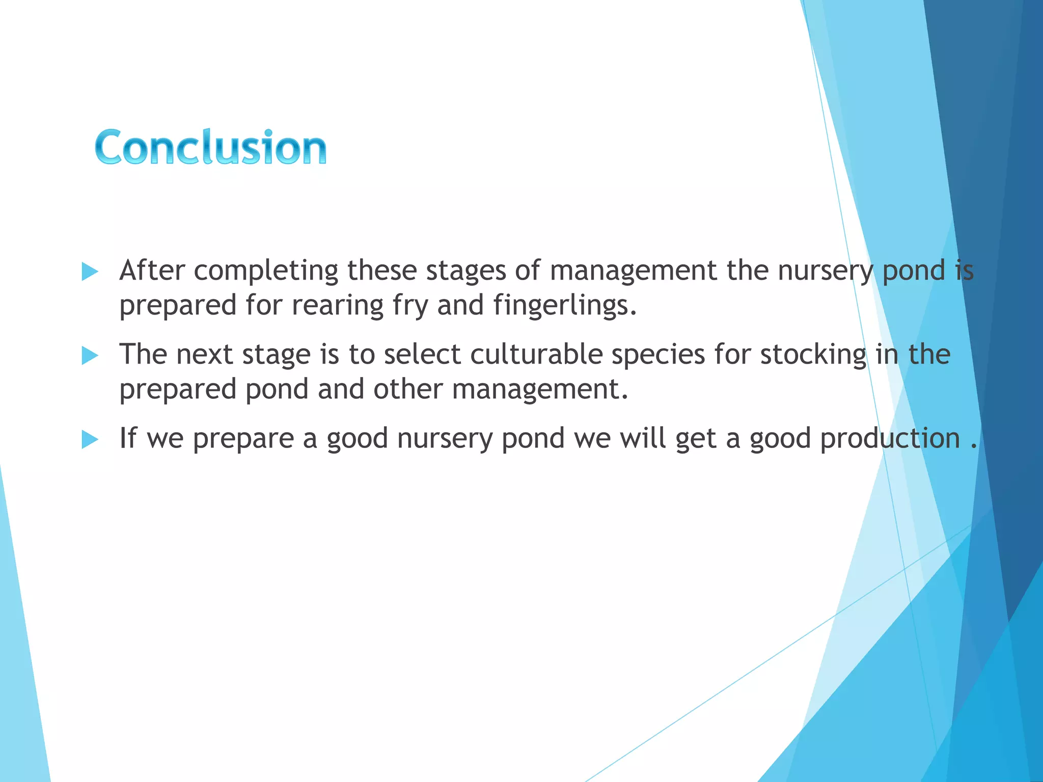 Nursery Management of Fin Fish | PPTX