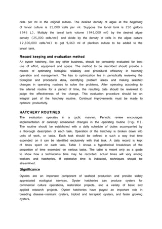Hatchery Management of Oyster, Mud crab and Mussel | DOCX