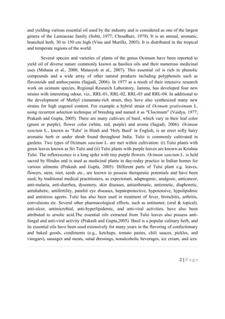 Ocimum tenuiflorum tissue culture | DOC