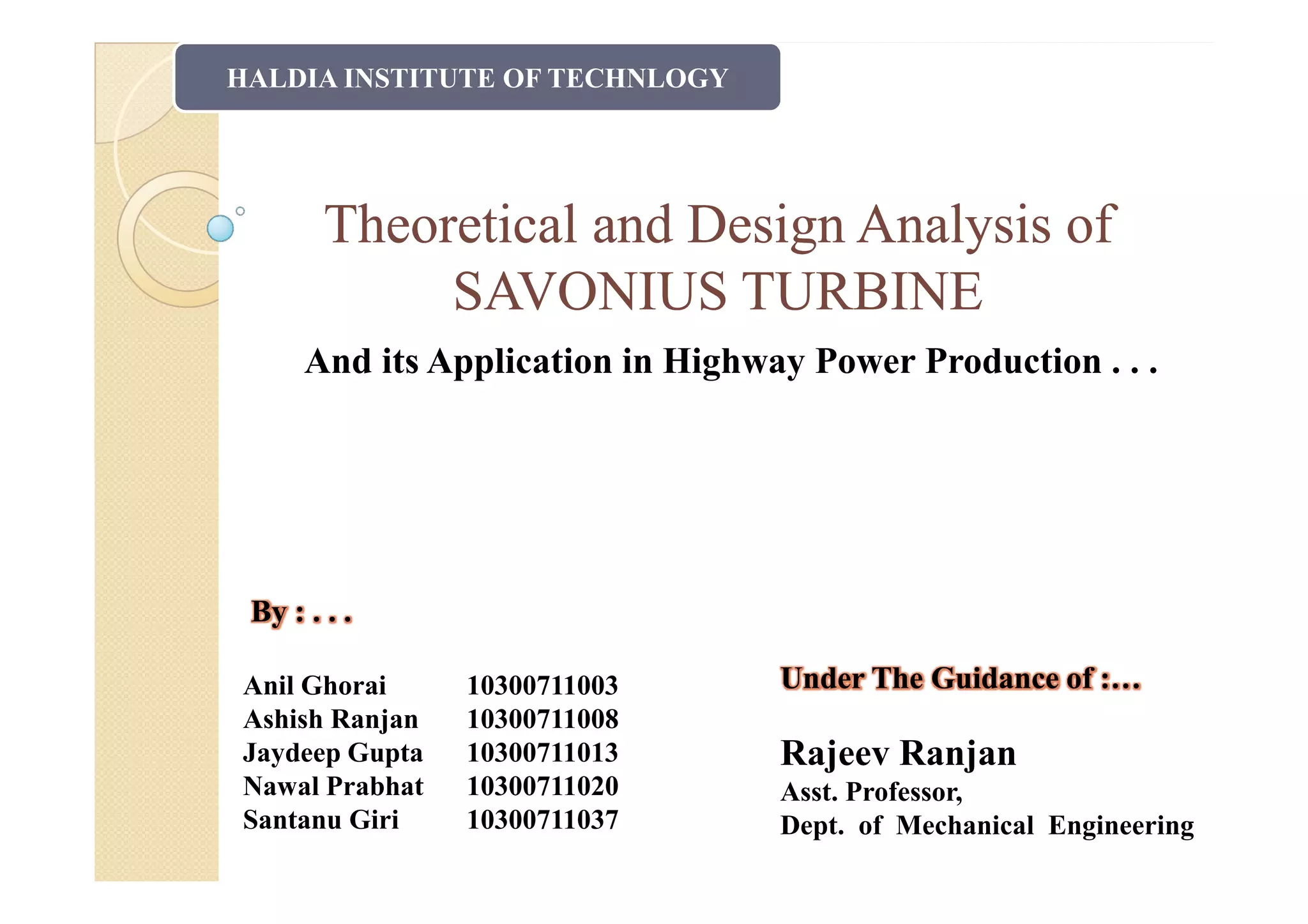 Theoretical and Design Analysis of SAVONIUS TURBINE | PDF