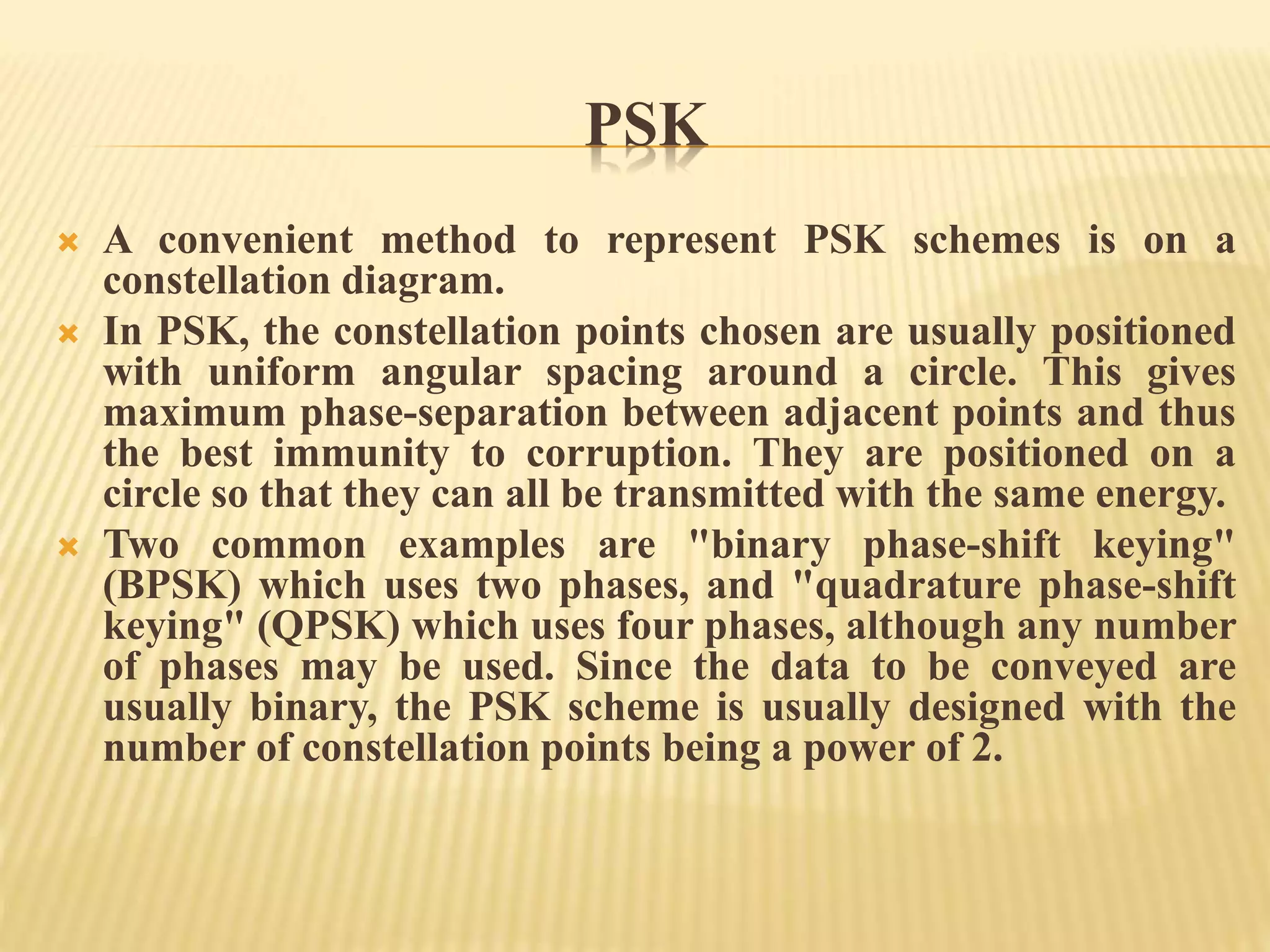 PSK (PHASE SHIFT KEYING ) | PPTX