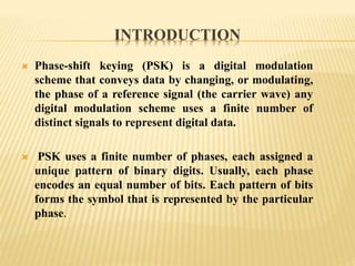 PSK (PHASE SHIFT KEYING ) | PPTX