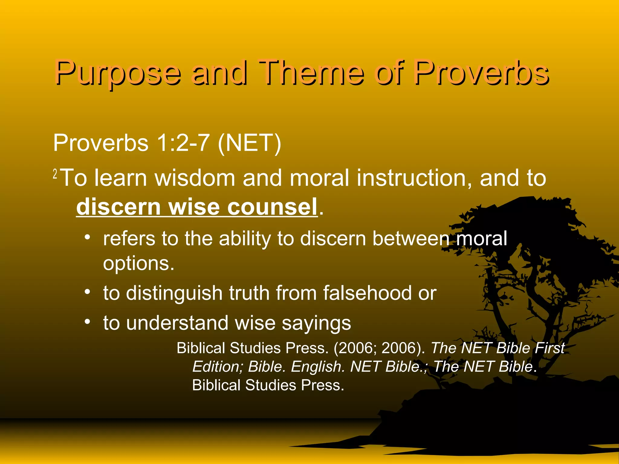 The People of Proverbs: Introduction | PPT