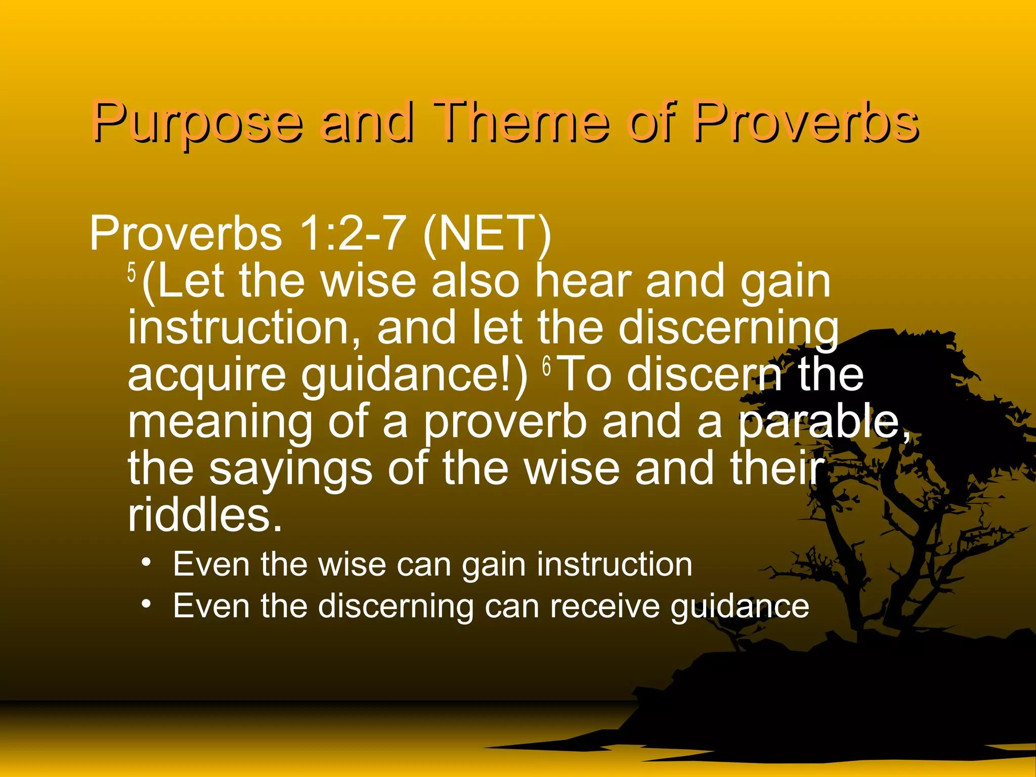 The People of Proverbs: Introduction | PPT