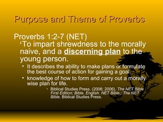 The People of Proverbs: Introduction | PPT