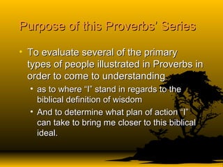 The People of Proverbs: Introduction | PPT