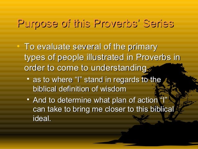 The People of Proverbs: Introduction