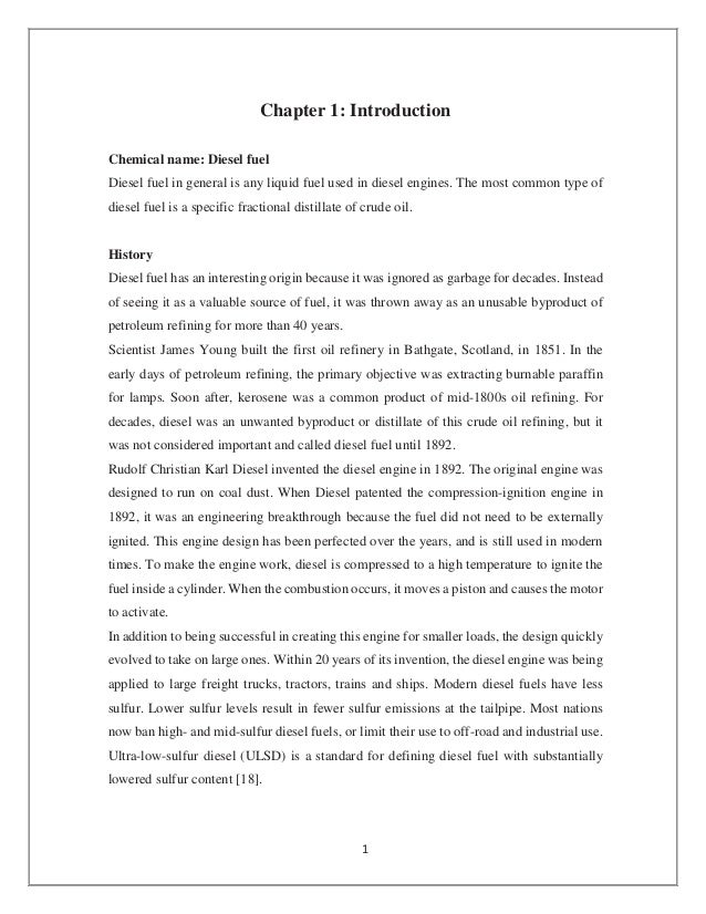 Introduction to Diesel fuel