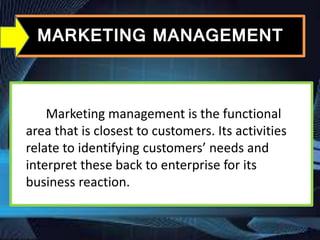 Introduction to functional areas of management | PPTX