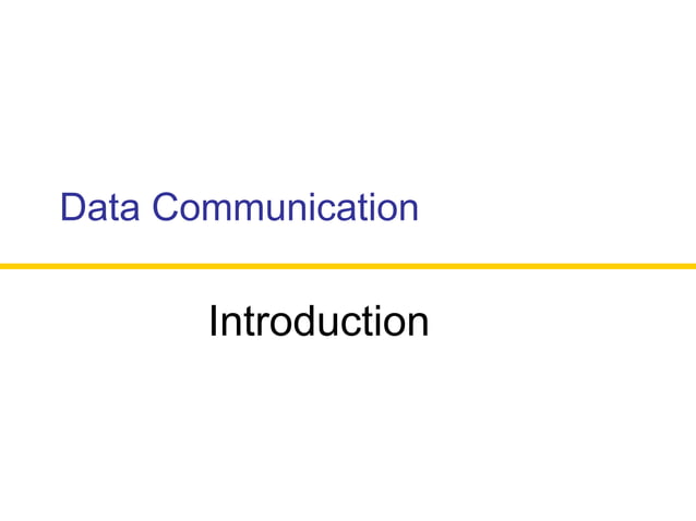Introduction to Data Communication | PPT