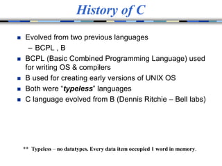 Introduction to C programming | PPTX