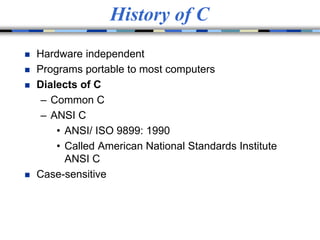 Introduction to C programming | PPTX