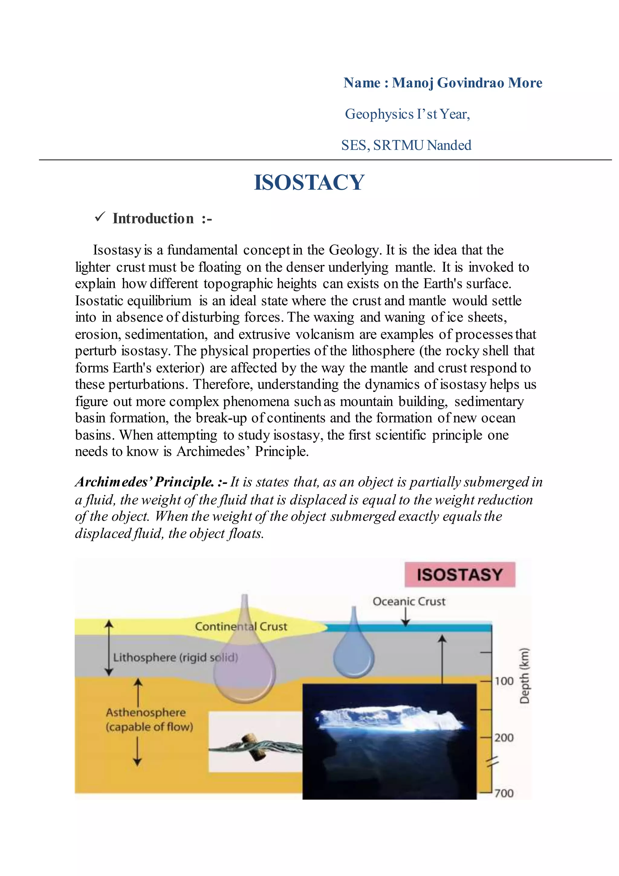 Isostacy_by Manoj More | PDF