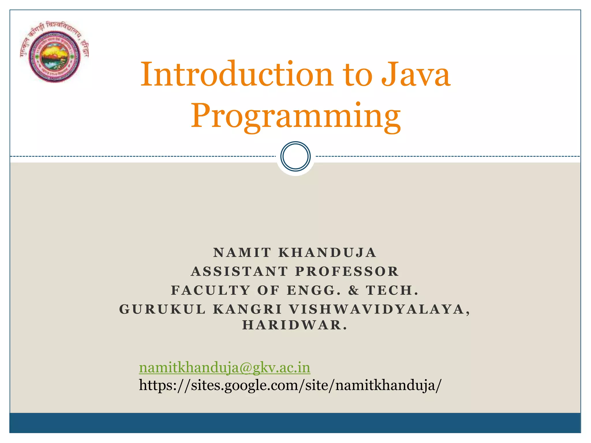 Introduction to Java | PPTX