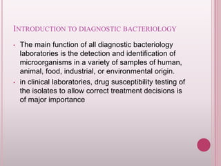Introduction. to Systematic diagnostic bacteriology | PPTX