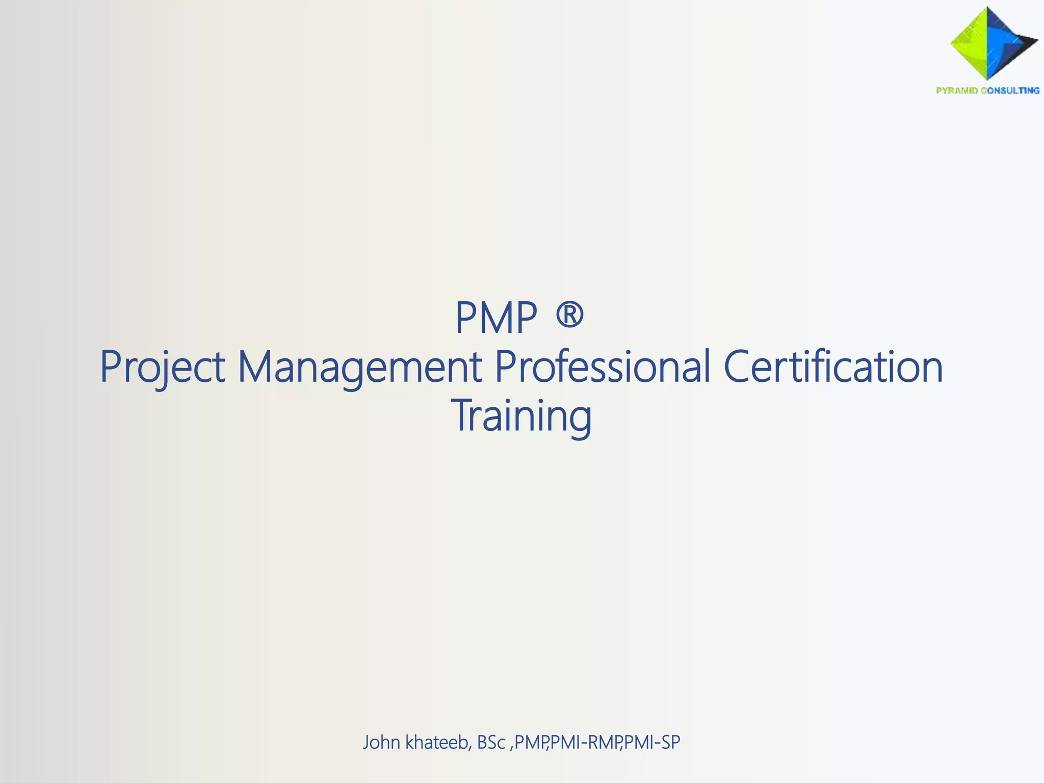Project Management Professional PMI-PMP Based on PMBOK 6th Edition | PPTX
