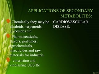 Production of Plant Secondary Metabolite (RESERPINE) | PPTX
