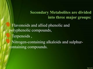 Production of Plant Secondary Metabolite (RESERPINE) | PPTX