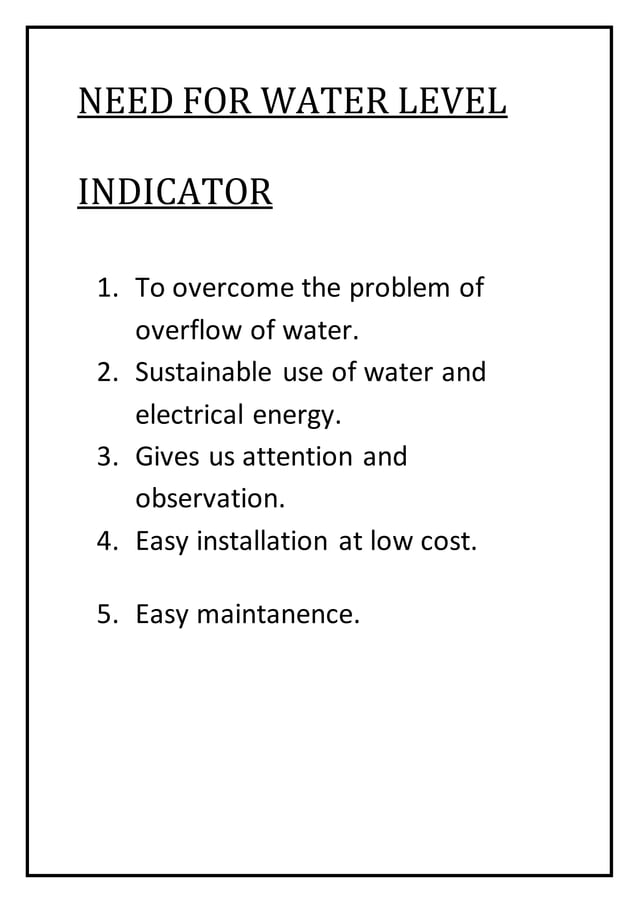 PHYSICS INVESTIGATORY PROJECT ON WATER LEVEL INDICATOR | DOCX ...