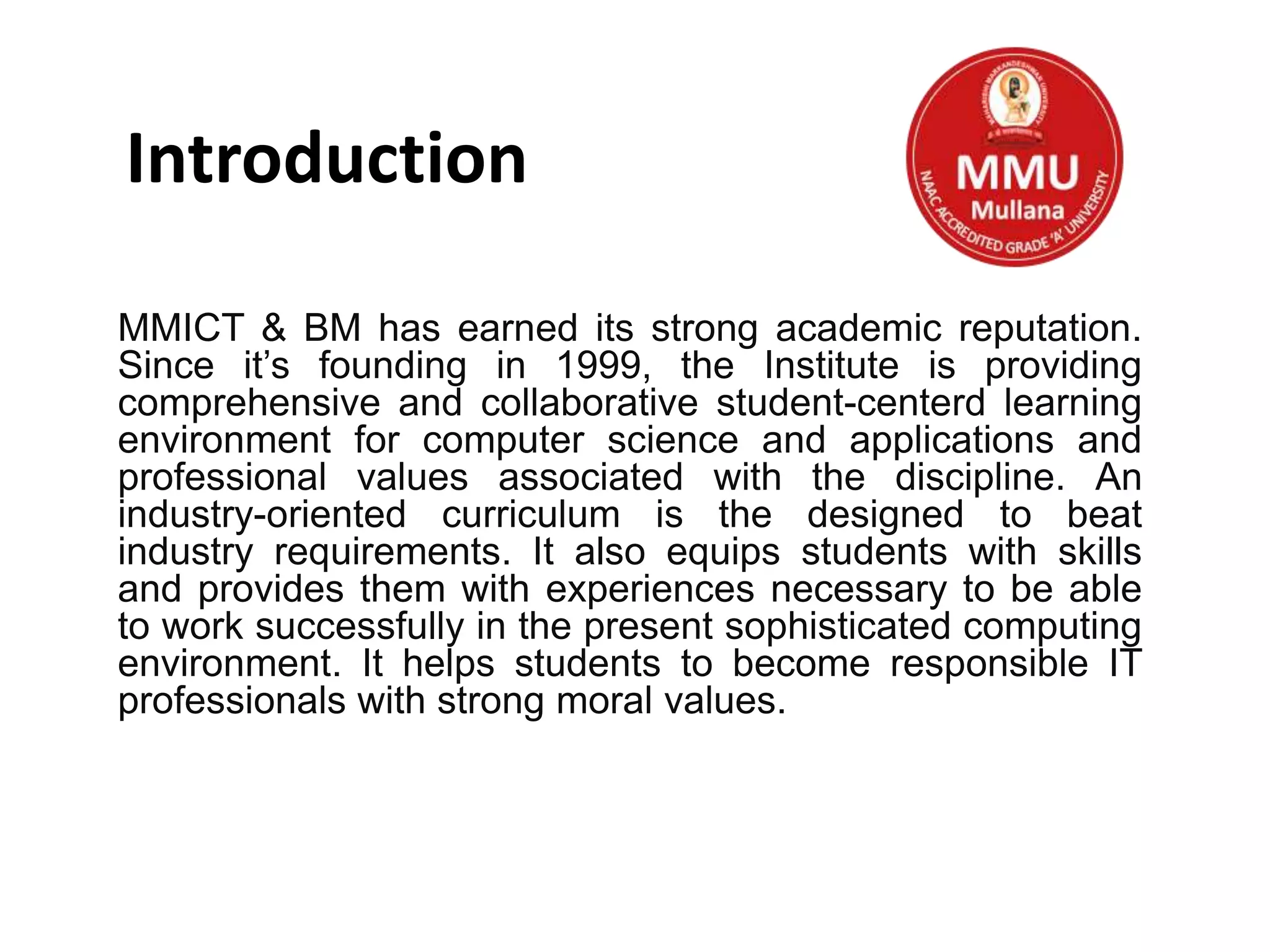 MMDU Mullana | PPTX