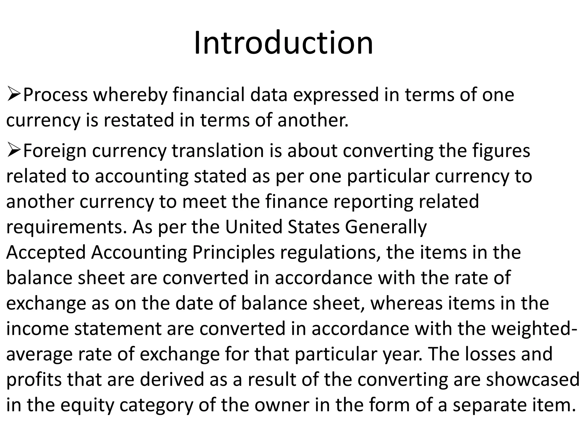 foreign currency translation | PPTX