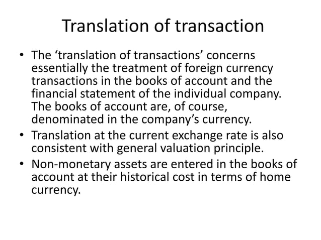 foreign currency translation | PPTX | Stocks and Bonds | Personal Investing