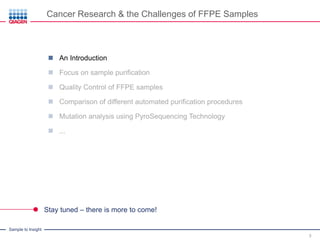 Cancer Research & the Challenges of FFPE Samples – An Introduction | PDF