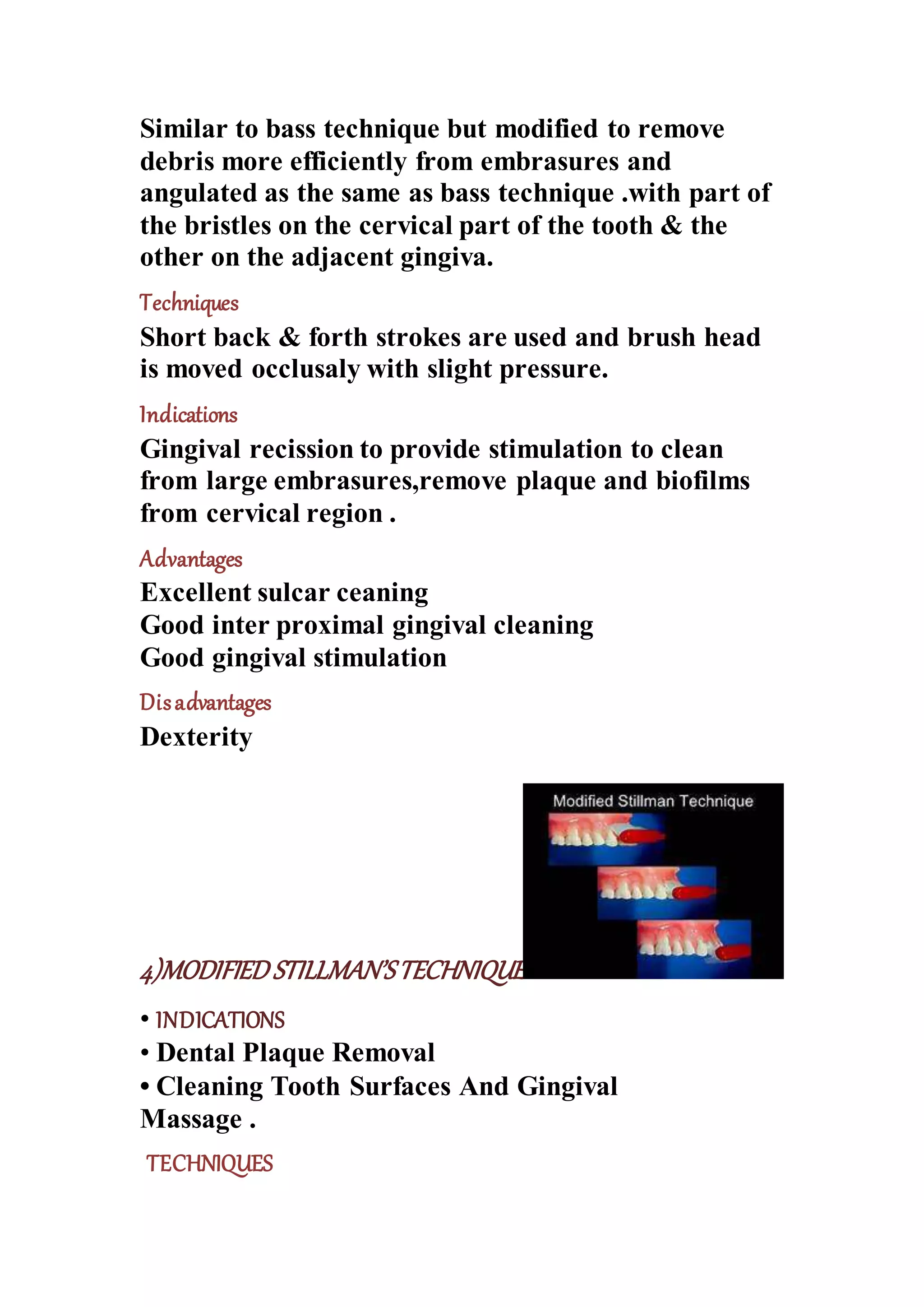 Tooth brushing techniques | DOCX