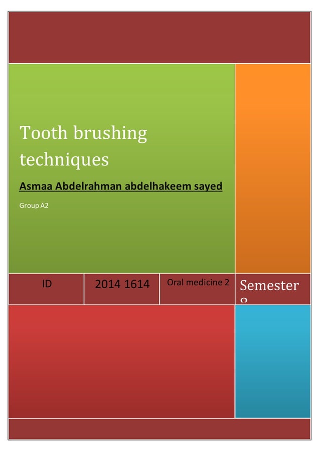 Tooth brushing techniques | DOCX