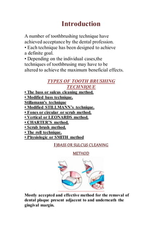 Tooth brushing techniques | DOCX