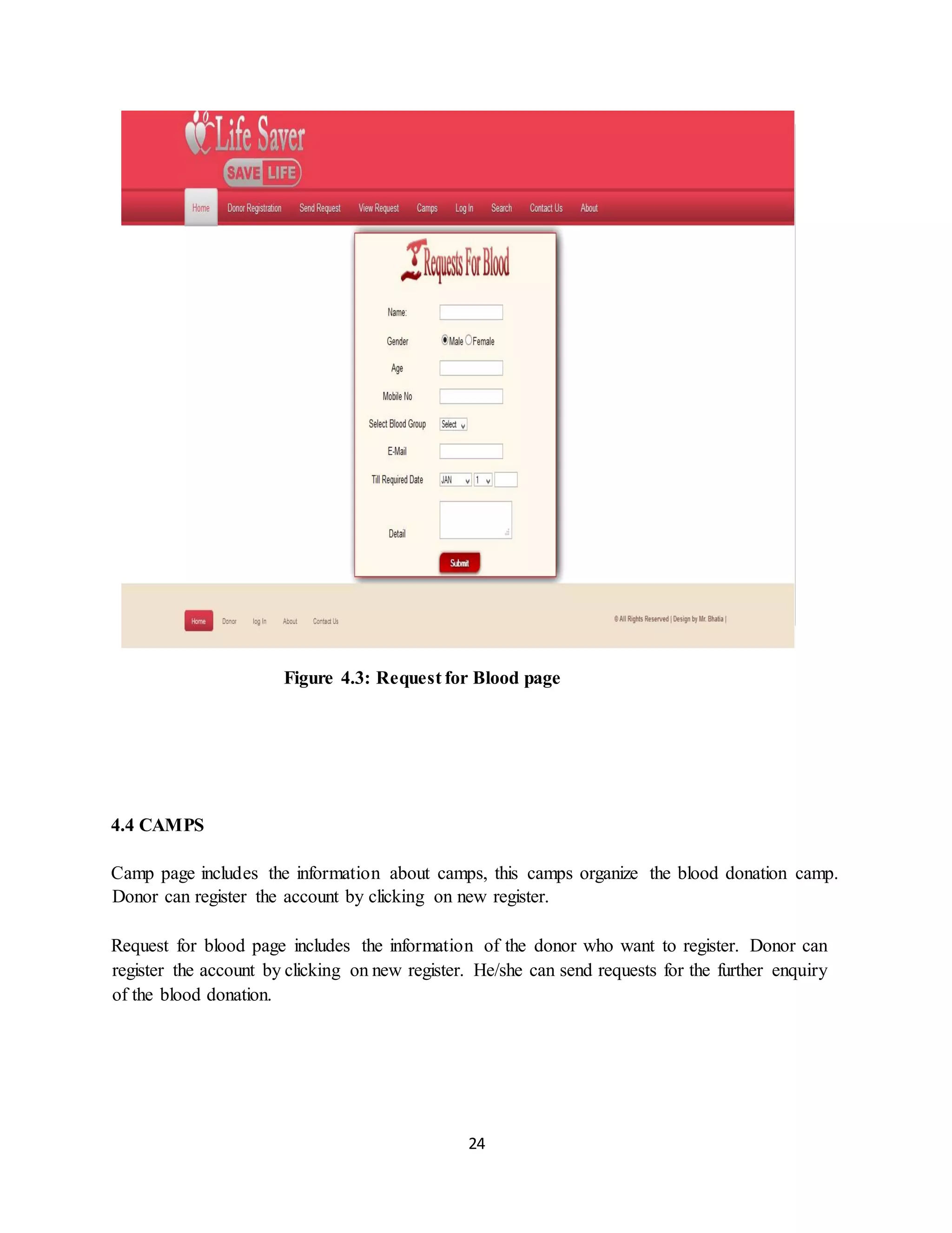Full report on blood bank management system | PDF